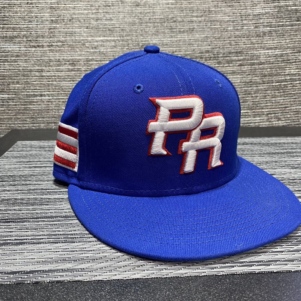 Puerto Rico Fitted Hat, Blue Cap, Flag Side, Baseball… - Gem